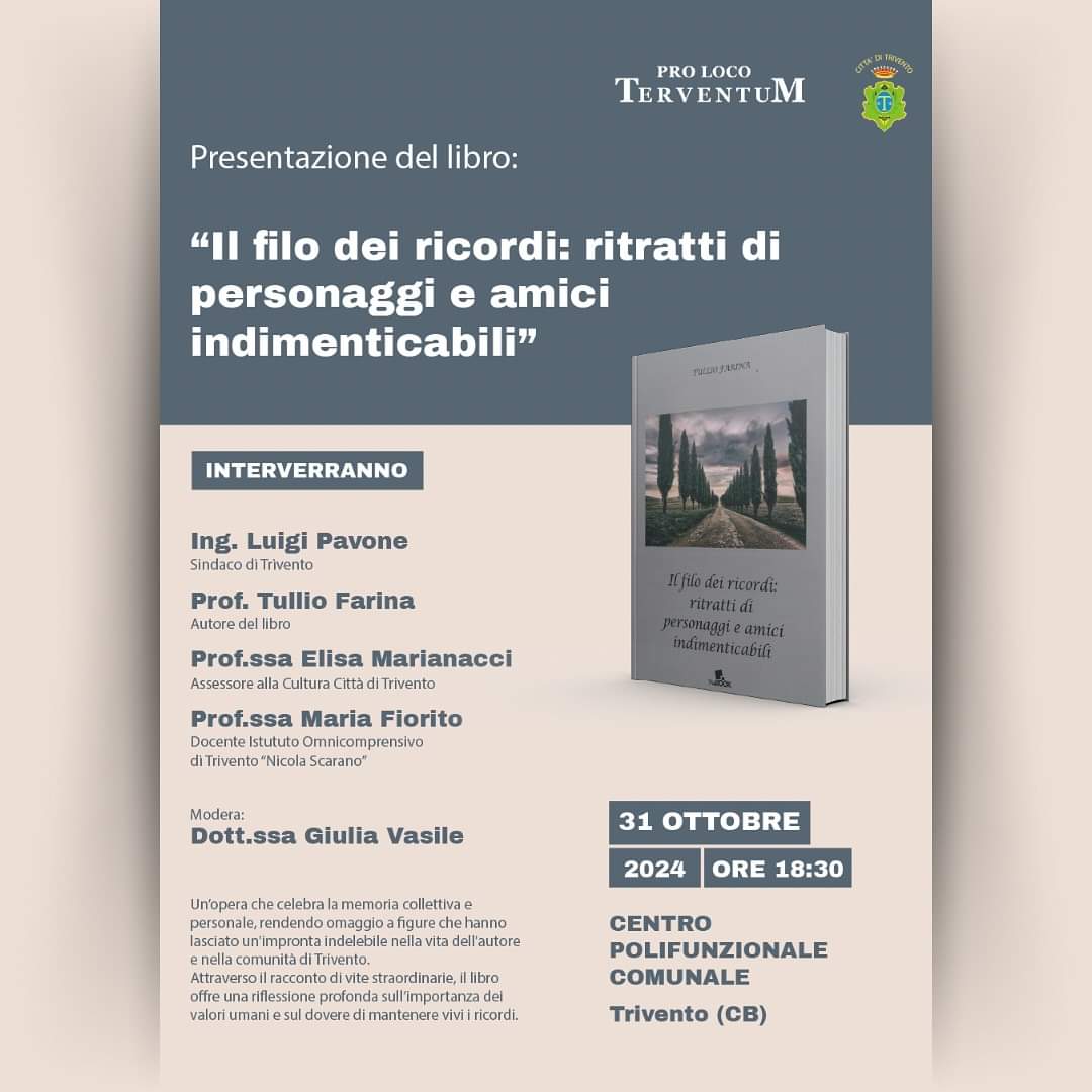 A Trivento la presentazione del libro del professor Tullio Farina “Il ...